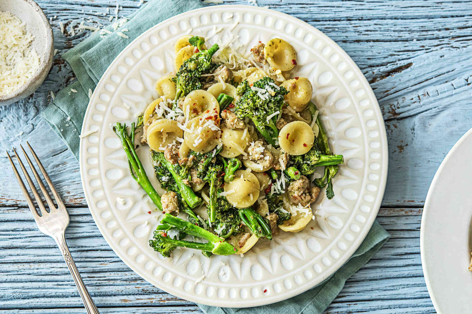 Little-Ears-Pasta-with-Sausage-Baby-Broccoli-and-Pesto | Feel Electric EMS