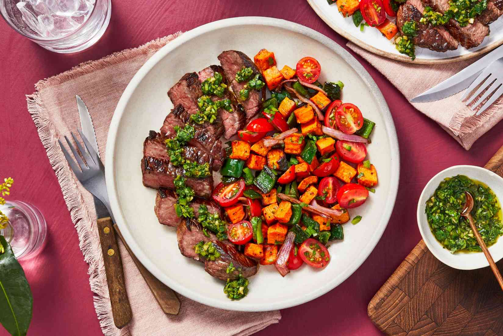 Argentine-Chimichurri-Steak-with-a-Sweet-Potato-Poblano-and-Tomato ...