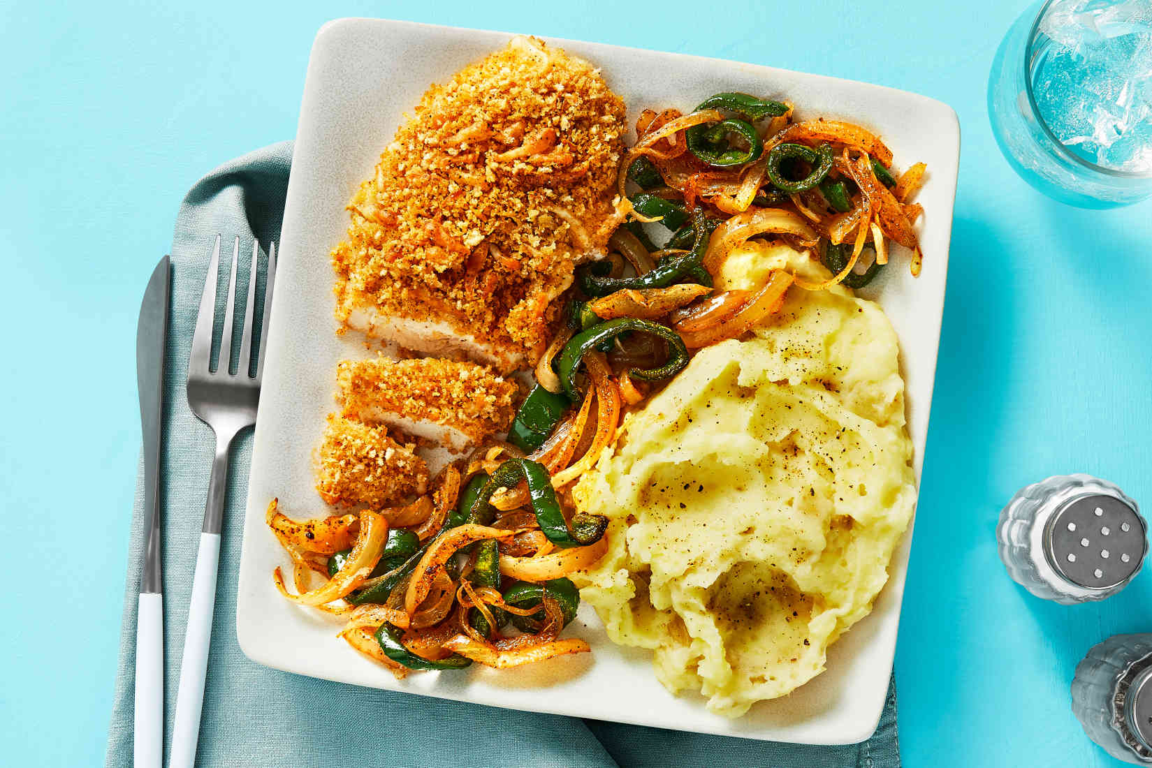 Crispy-Southwestern-Chicken-Cutlets-with-Monterey-Jack-Mashed-Potatoes ...